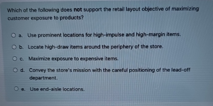 Solved Which of the following does not support the retail | Chegg.com