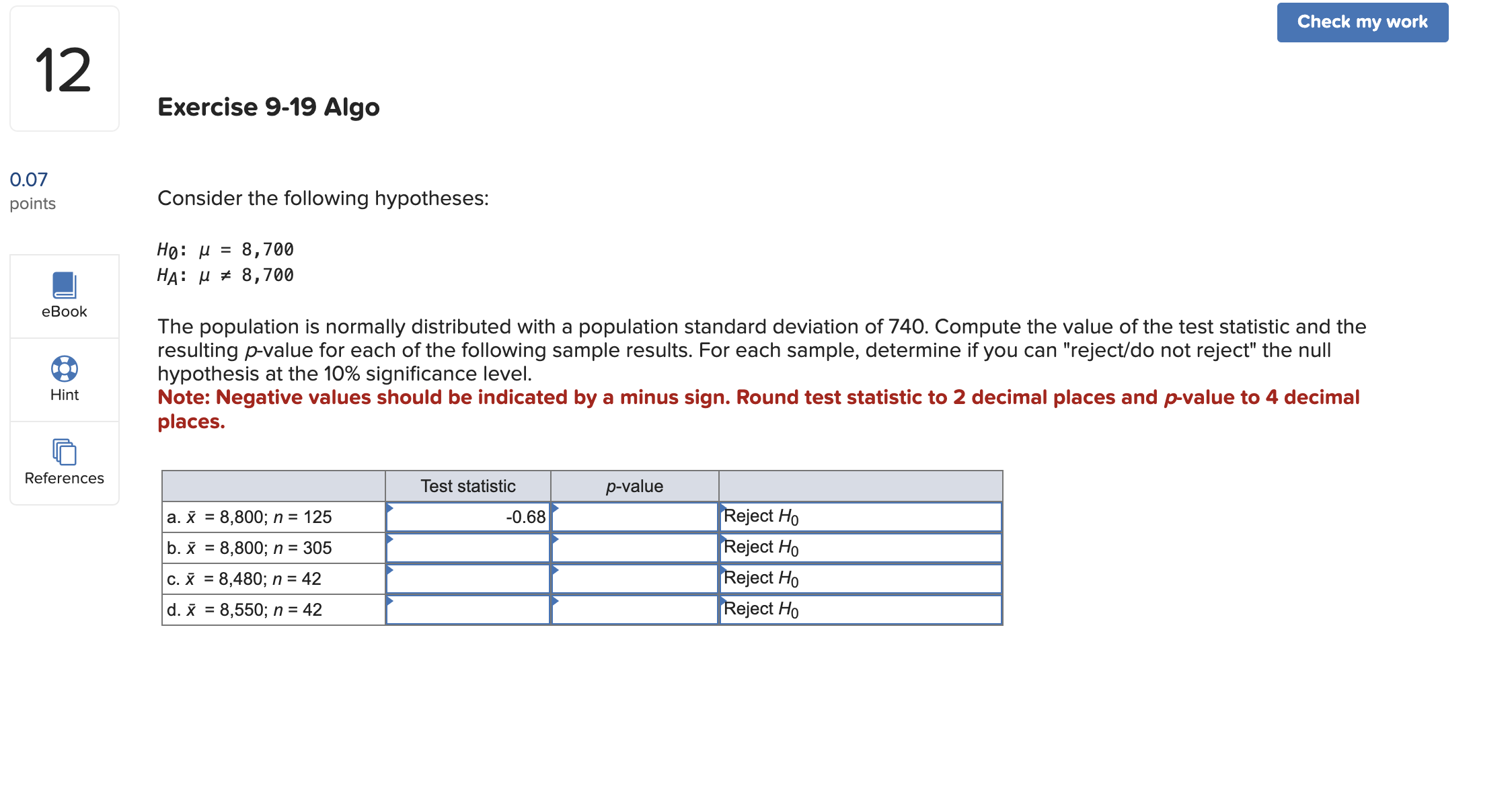 Solved Exercise 9-19 ﻿AlgoConsider the following | Chegg.com