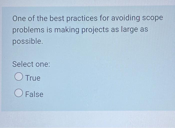 Solved One of the best practices for avoiding scope problems | Chegg.com