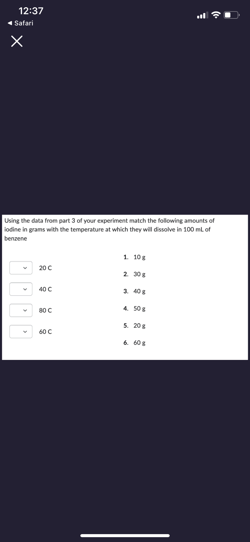 Solved 12:37\\n4 Safari\\nUsing the data from part 3 of your | Chegg.com