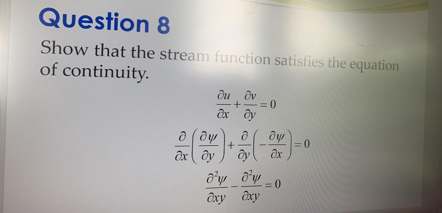 Solved Show that the stream function satisfies the equation | Chegg.com