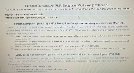 Solved Fair Labor Standards Act (FLSA) ﻿Designation | Chegg.com