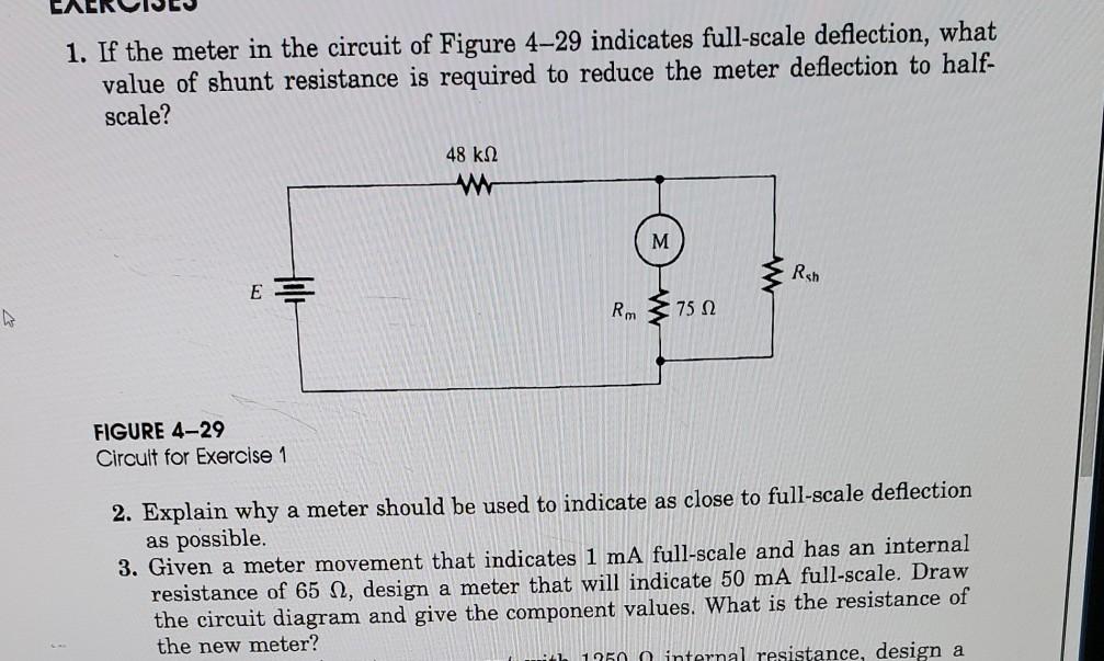 Solved 1. If the meter in the circuit of Figure 4-29 | Chegg.com