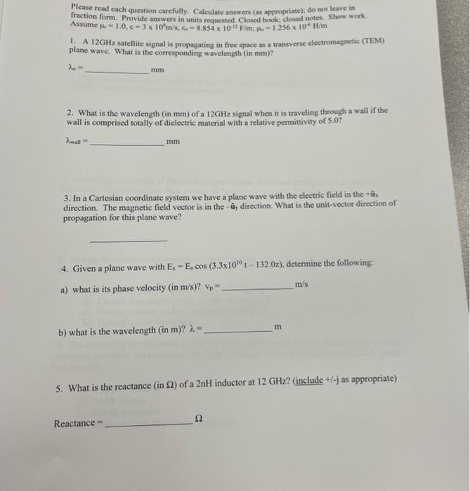 Solved Please read each question carefully. Calculate | Chegg.com
