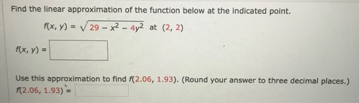 Solved Find the linear approximation of the function below | Chegg.com