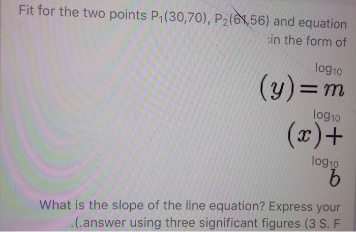 Solved Fit for the two points P1(30,70), P (1456) and | Chegg.com