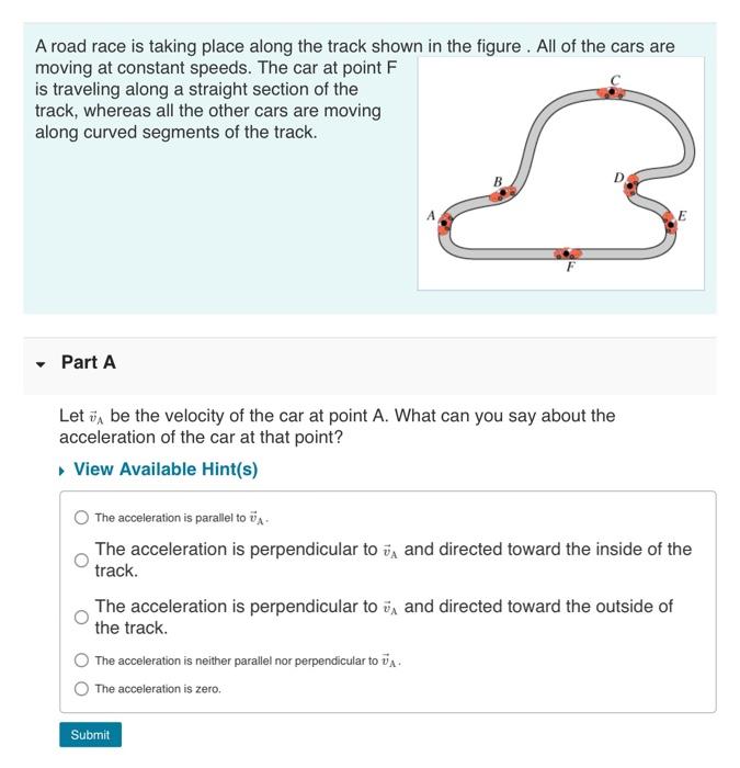 Solved A road race is taking place along the track shown in | Chegg.com