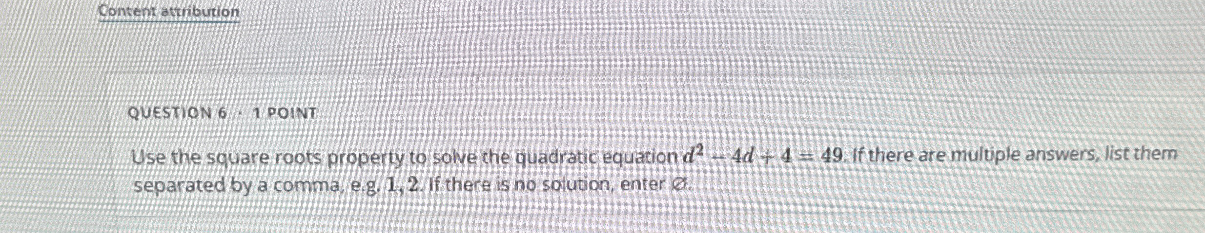 Solved Content attributionQUESTION 6 . 1 ﻿POINTUse the | Chegg.com