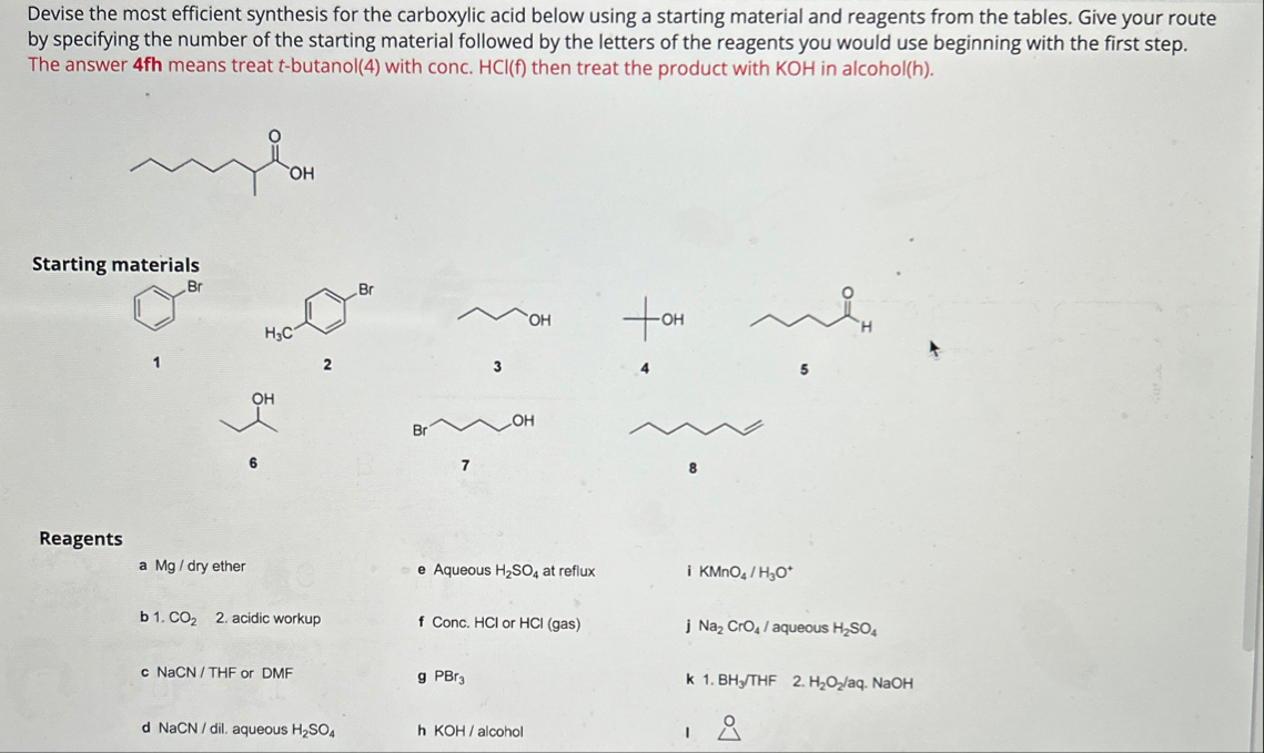 Solved Devise the most efficient synthesis for the | Chegg.com