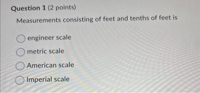 Measurements consisting of feet and tenths of feet is | Chegg.com