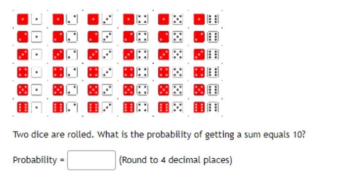 Solved ܀ Two dice are rolled. What is the probability of | Chegg.com