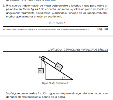 Solved 5. Una cuerda indeformable de masa despreciable y | Chegg.com