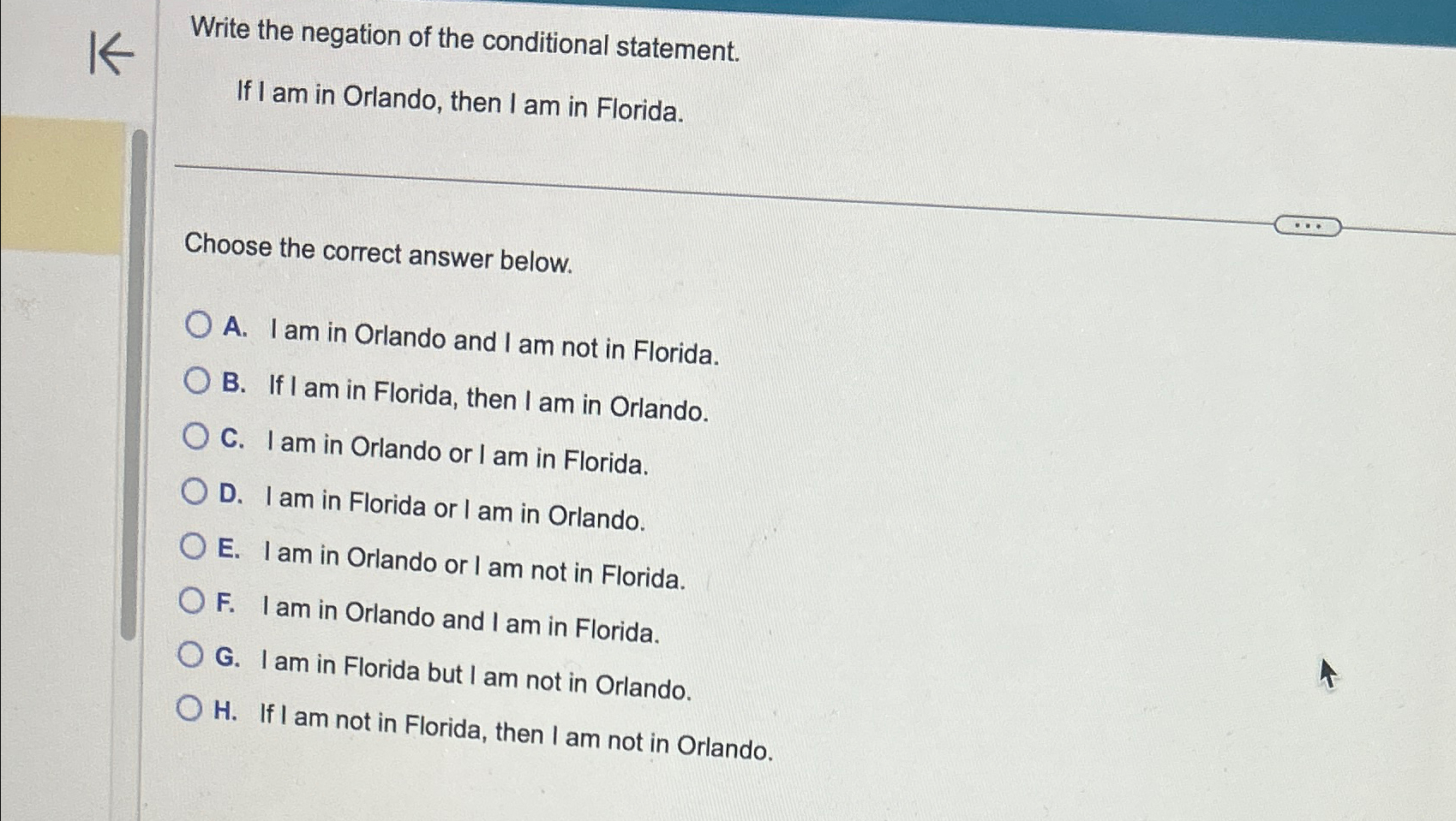Solved Write the negation of the conditional statement.If I | Chegg.com