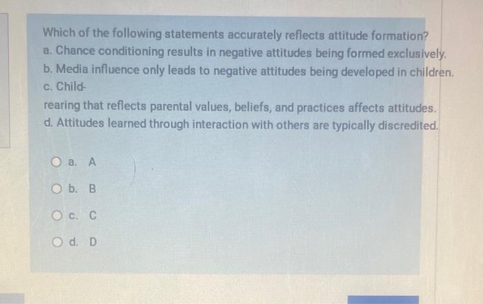 Solved Which of the following statements accurately reflects | Chegg.com