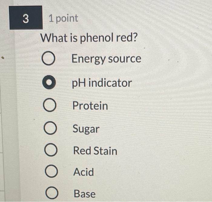Solved 1 point Match the results of the phenol red test | Chegg.com