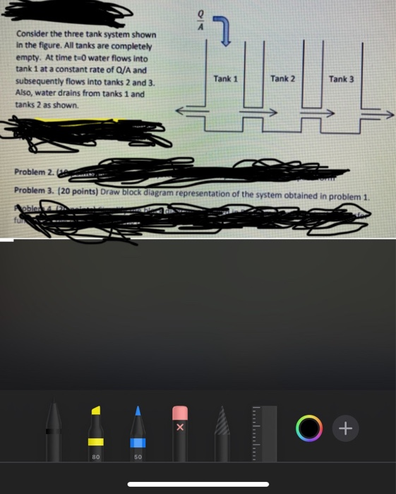 Solved Consider the three tank system shown in the figure. | Chegg.com