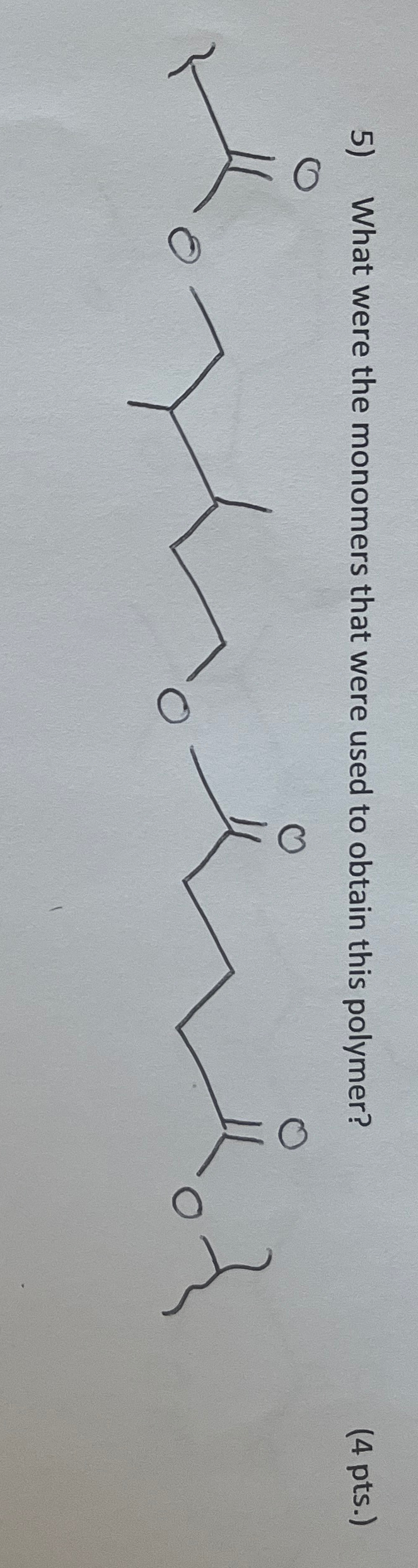 Solved What were the monomers that were used to obtain this | Chegg.com
