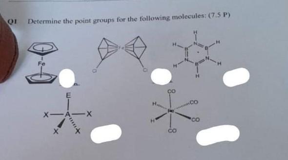 Solved Determine the point groups for the following | Chegg.com