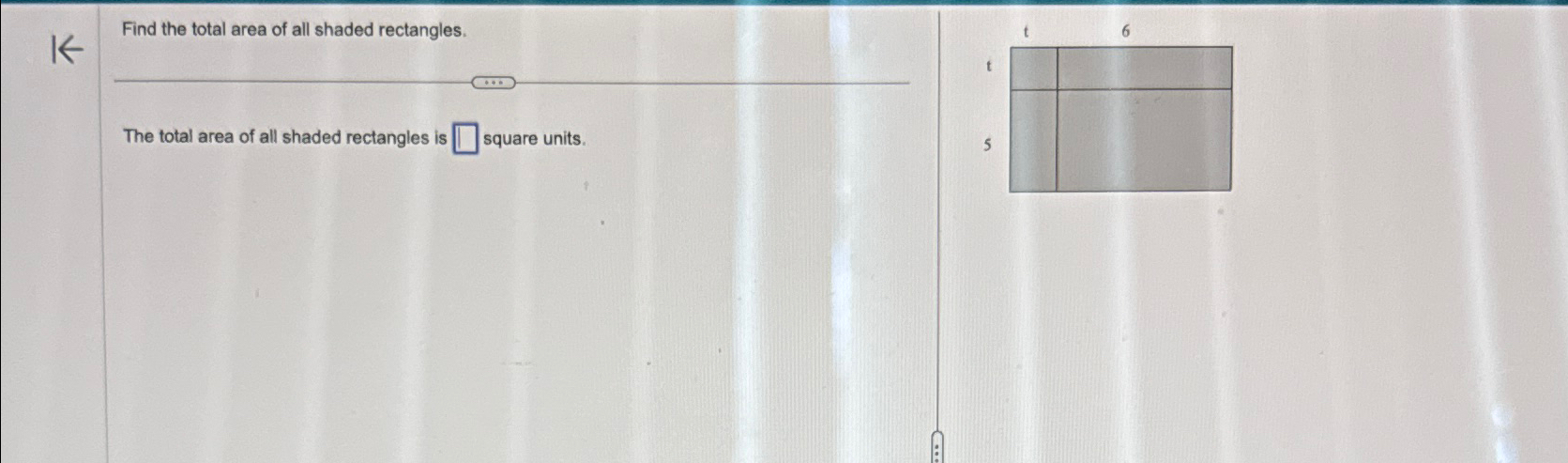 Solved Find the total area of all shaded rectangles.The | Chegg.com