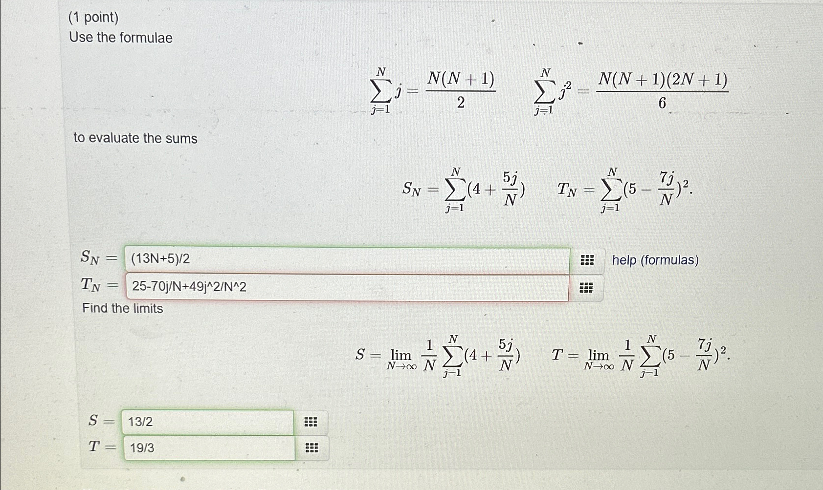 Solved (1 ﻿point)Use the | Chegg.com