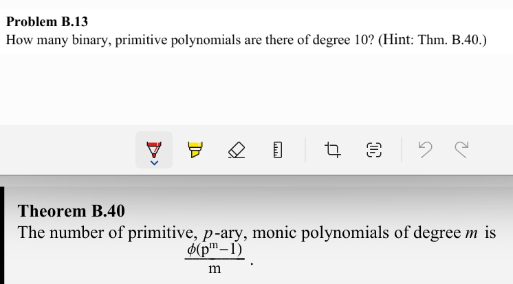 Solved Problem B. 13How many binary, primitive polynomials | Chegg.com