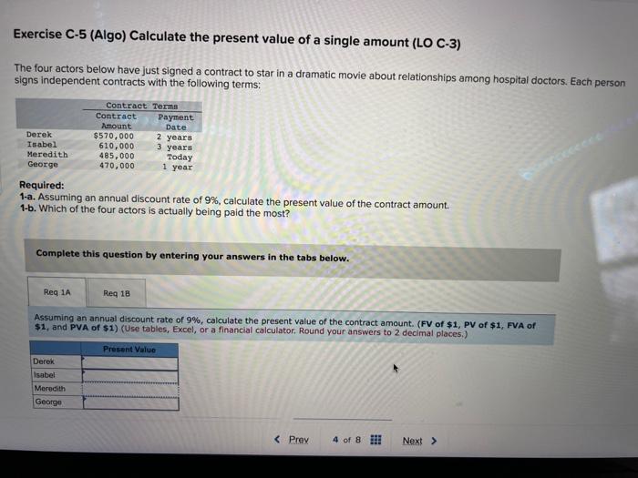 Solved Brief Exercise C-12 (Algo) Calculate the present | Chegg.com