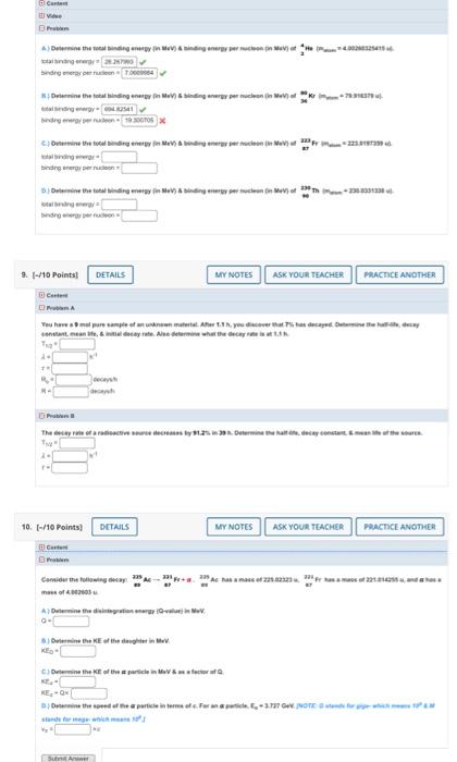 Solved ictaibnarg energy 7 bindre mendy ptit nucteon on | Chegg.com