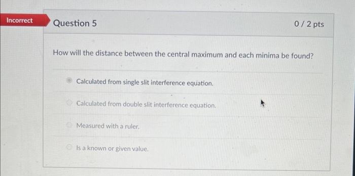 Solved How will the distance between the central maximum and | Chegg.com