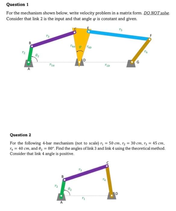 Solved Question I For the mechanism shown below, write | Chegg.com