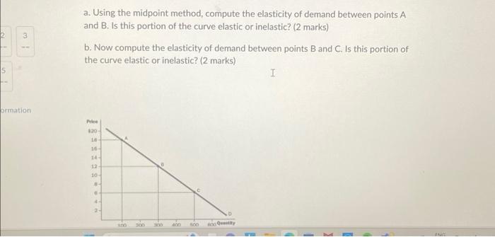 Solved 5 3 ormation a. Using the midpoint method, compute | Chegg.com