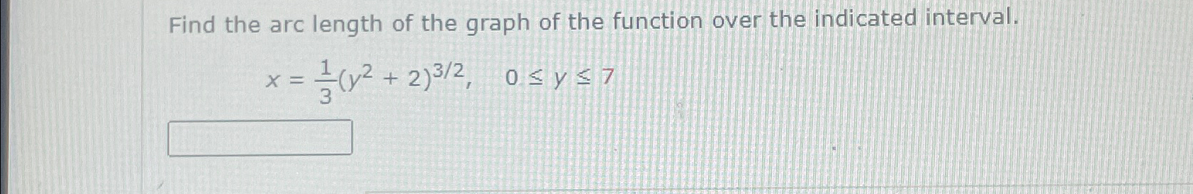 Solved Find the arc length of the graph of the function over | Chegg.com