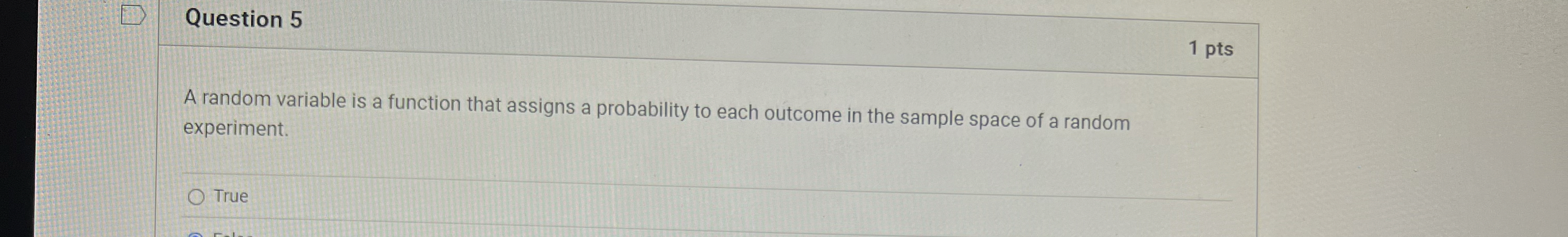 Question 5A random variable is a function that | Chegg.com