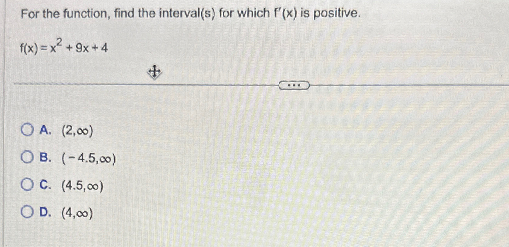 Solved For the function, find the interval(s) ﻿for which | Chegg.com