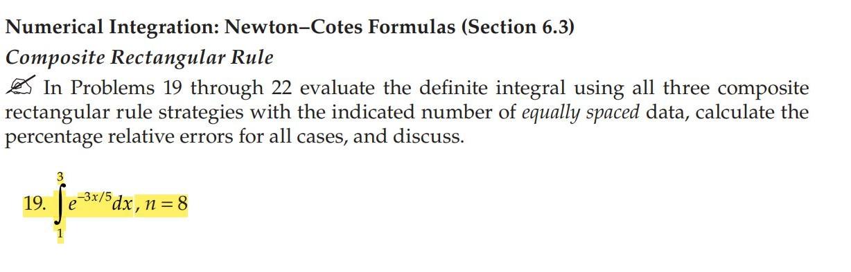 Solved Numerical Integration: Newton-Cotes Formulas (Section | Chegg.com