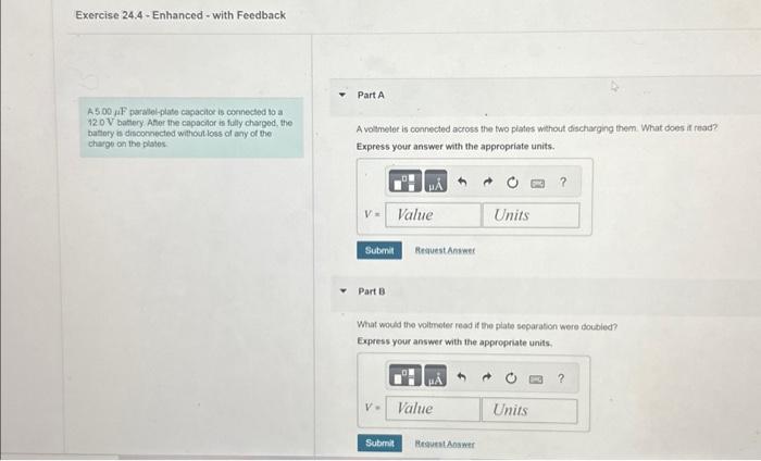 Solved Exercise 24.4 - Enhanced - with Feedback A 5.00μF | Chegg.com