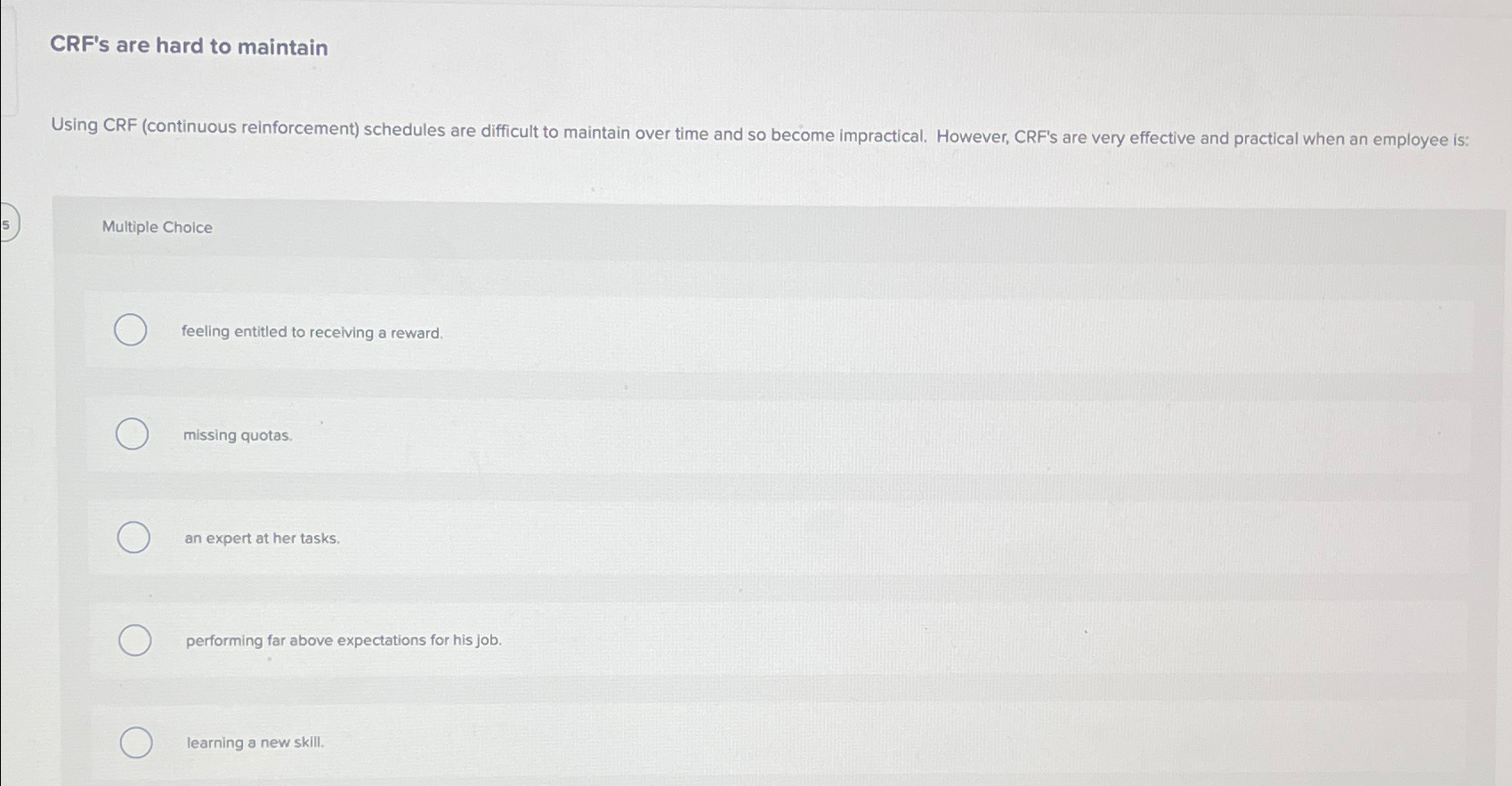 Solved CRF's are hard to maintainUsing CRF (continuous | Chegg.com