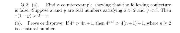 Solved Q.2. (a). Find a counterexample showing that the | Chegg.com