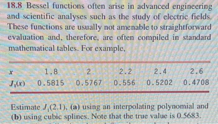 Solved 18.8 Bessel functions often arise in advanced | Chegg.com