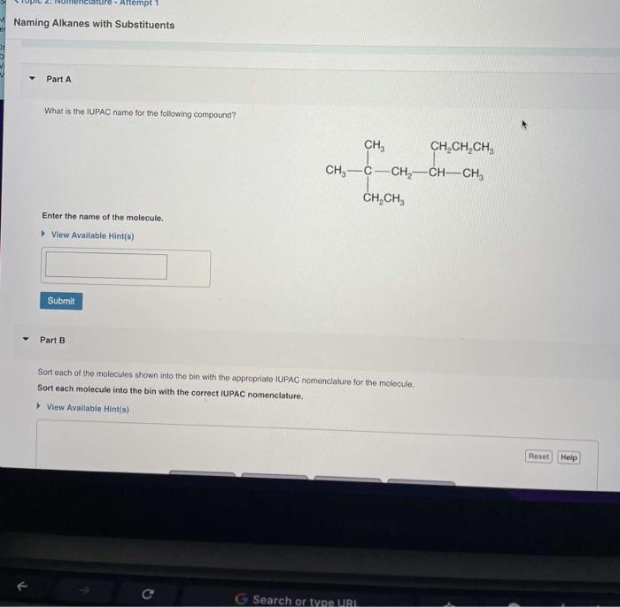 Solved What is the IUPAC name for the following compound? | Chegg.com