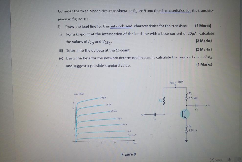 Solved Consider the fixed biased circuit as shown in figure | Chegg.com