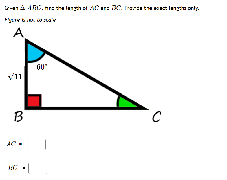 Solved Given ????ABC, ﻿find the length of AC ﻿and BC. | Chegg.com