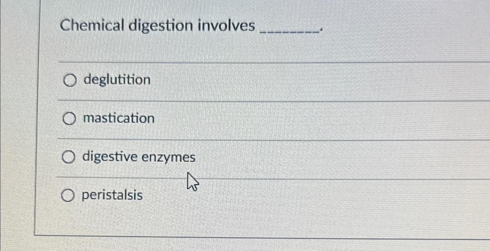 Solved Chemical digestion | Chegg.com