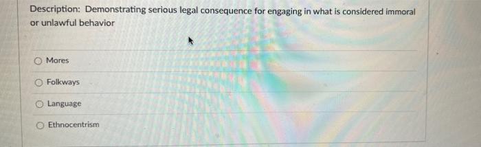 Solved Description: Demonstrating serious legal consequence | Chegg.com