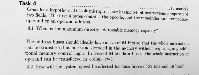 Solved Task 4 Consider a hypothetical 64-bit microproccesor | Chegg.com