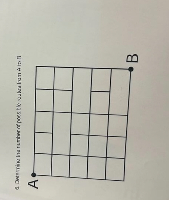 Solved Determine the number of possible routes from A ﻿to B. | Chegg.com