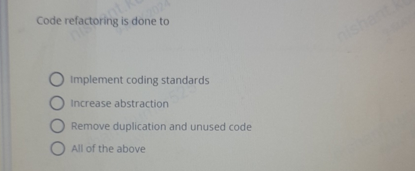 Solved Code Refactoring Is Done Toimplement Coding 4920