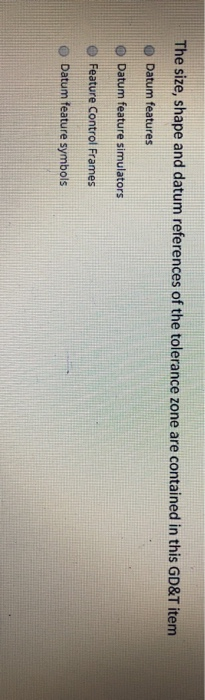 Solved The size, shape and datum references of the tolerance | Chegg.com