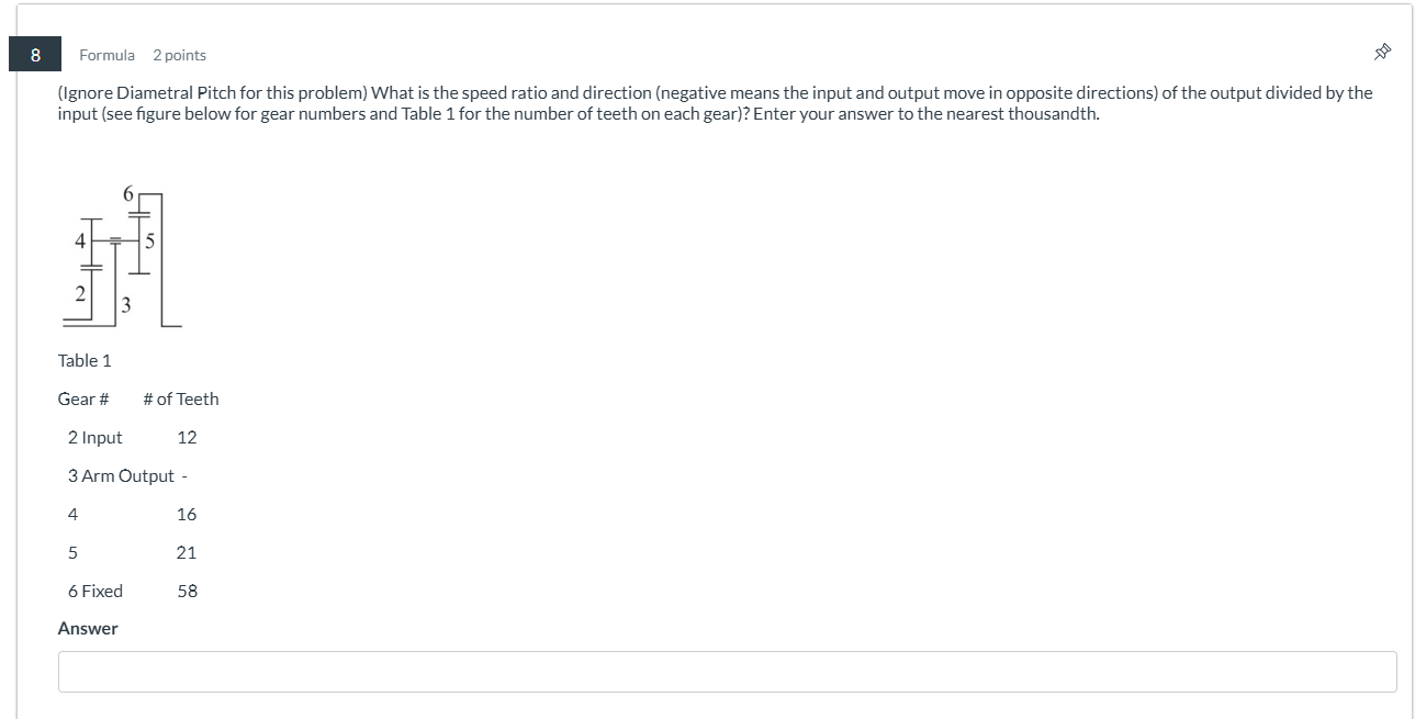 Solved (Ignore Diametral Pitch for this problem) ﻿What is | Chegg.com