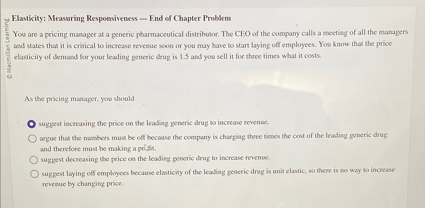 Solved Elasticity: Measuring Responsiveness — ﻿End of | Chegg.com