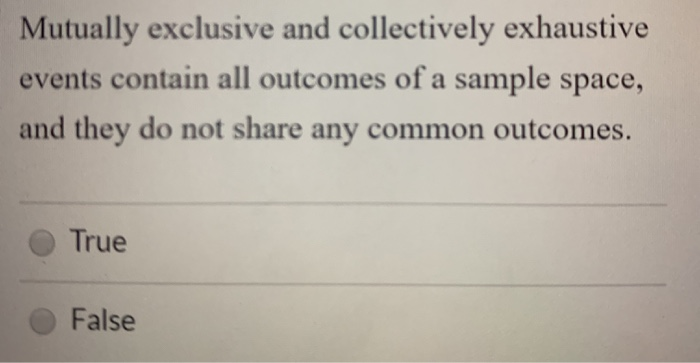 Collectively Exhaustive Examples